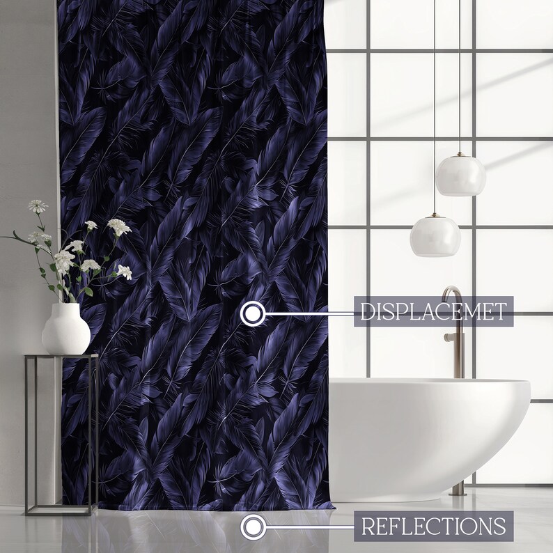 Shower Curtain Mockup Photoshop File, Smart Object Template, Blank Bath ...