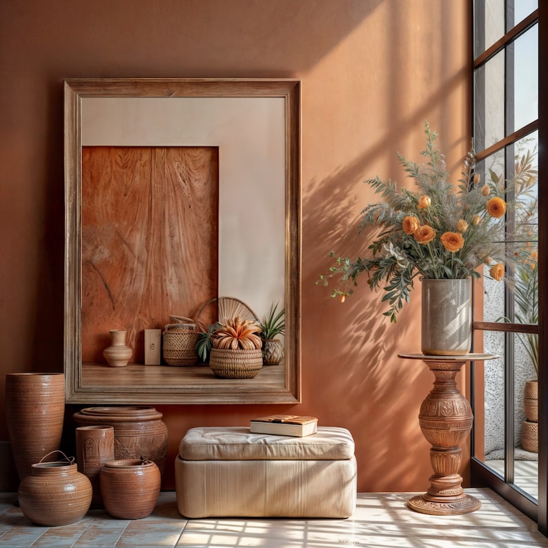 Terracotta Poster Frame Mockup Bundle, 8 PNG Files, Canva or Photoshop ...