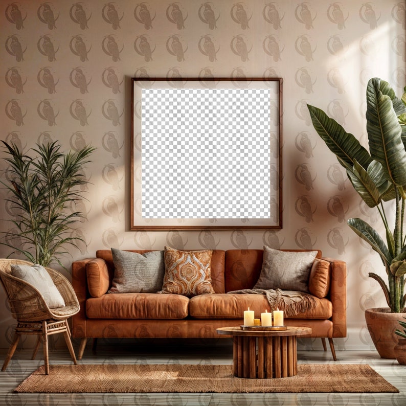 Terracotta Poster Frame Mockup Bundle, 8 PNG Files, Canva or Photoshop ...