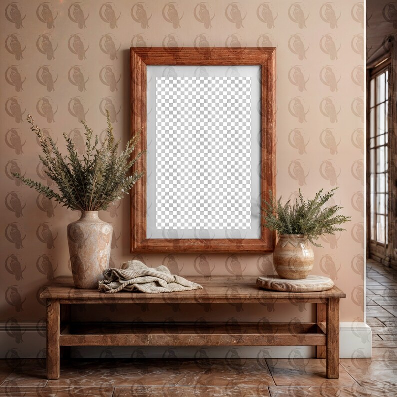 Terracotta Poster Frame Mockup Bundle, 8 PNG Files, Canva or Photoshop ...
