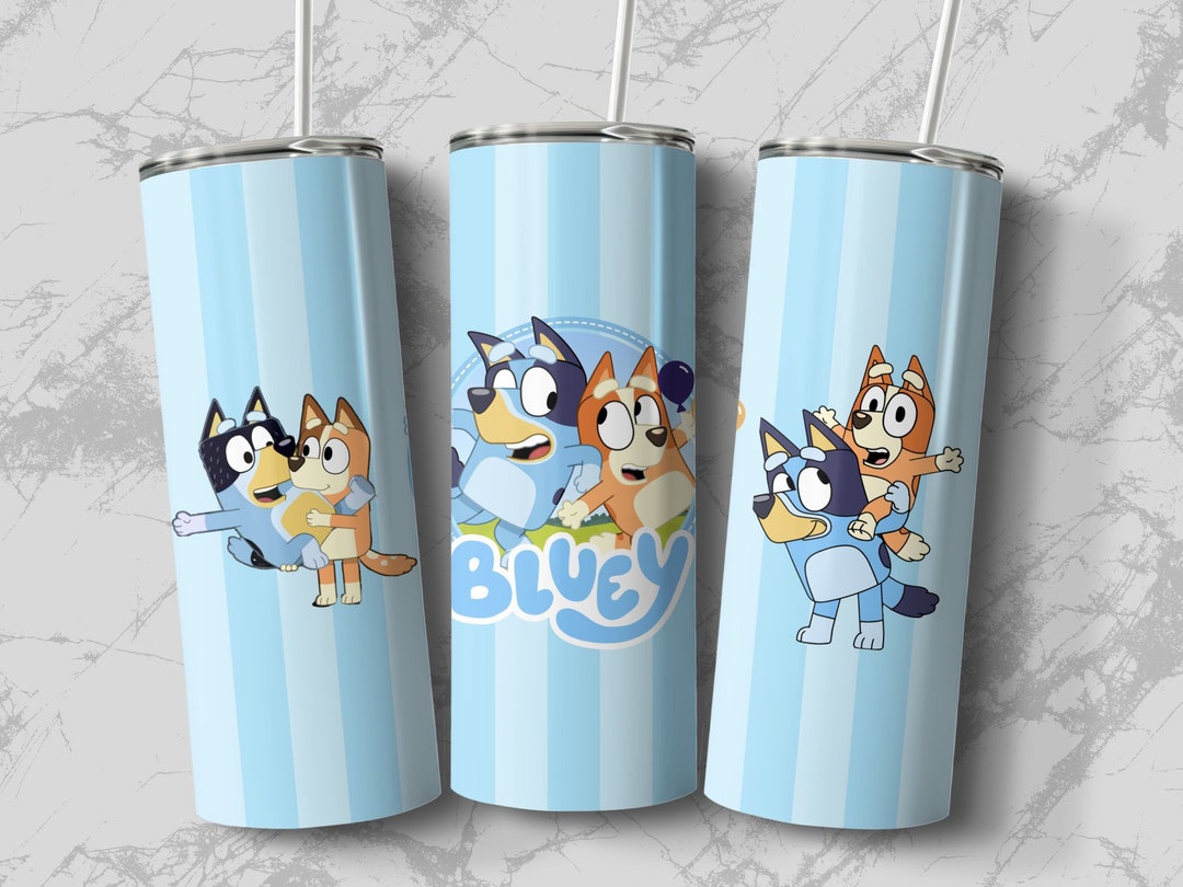 Unique 3D Bluey Tumbler Design, 3D Bluey Tumbler Wraps 20oz Skinny ...