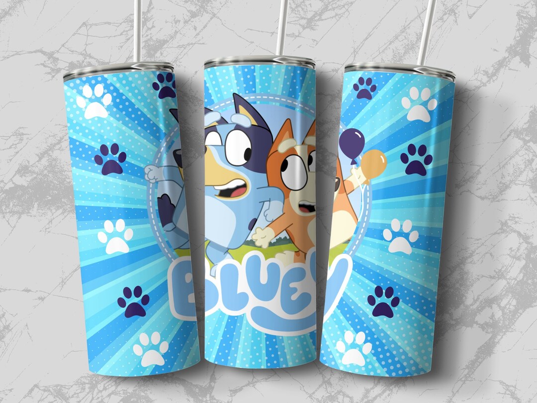 Unique 3D Bluey Tumbler Design, 3D Bluey Tumbler Wraps 20oz Skinny ...