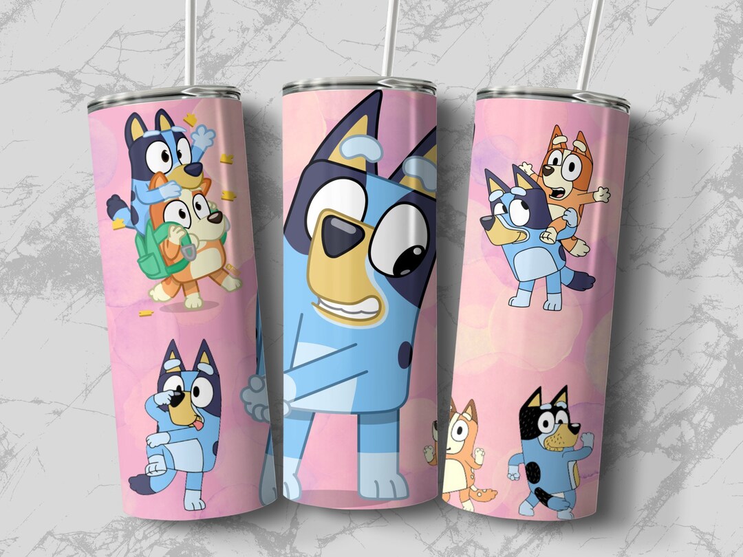 Unique 3D Bluey Tumbler Design, 3D Bluey Tumbler Wraps 20oz Skinny ...