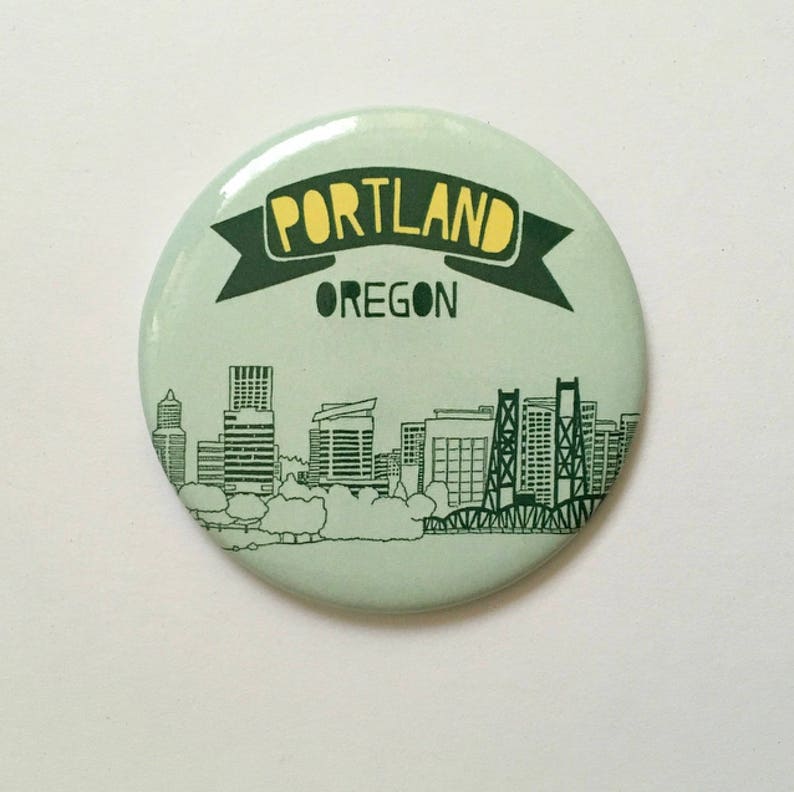 Portland Oregon City Skyline Bridge Magnet | Etsy