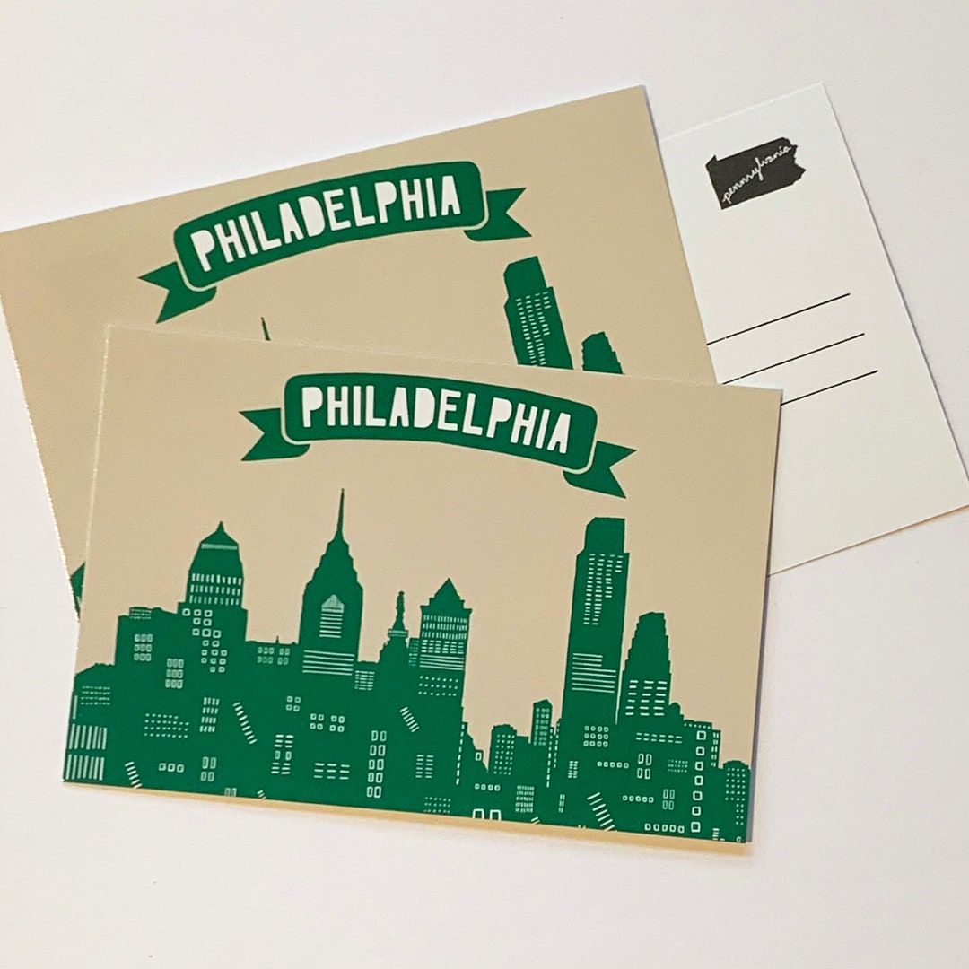 Philly Skyline Postcard Set - 3 Philadelphia City Silhouette ...
