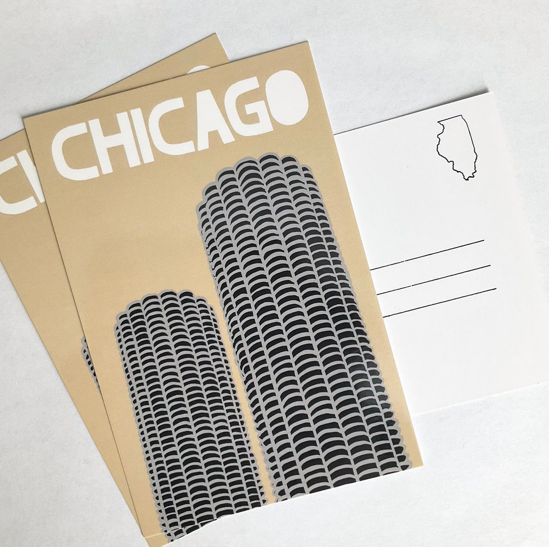 Chicago Postcard Set - 3 Wilco Towers Marina Windy City Illinois ...