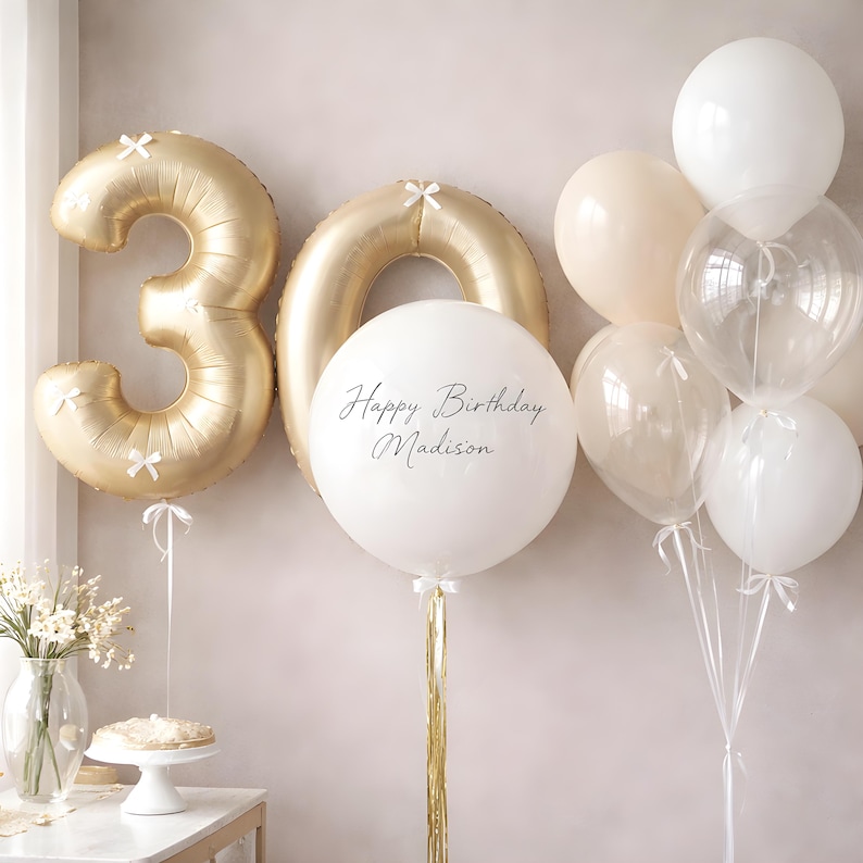 Personalized First Number Balloon Set | Custom Age Balloon Decor ...