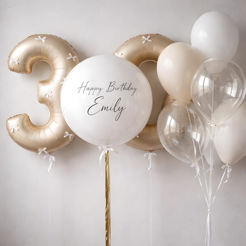 Personalized First Number Balloon Set | Custom Age Balloon Decor ...