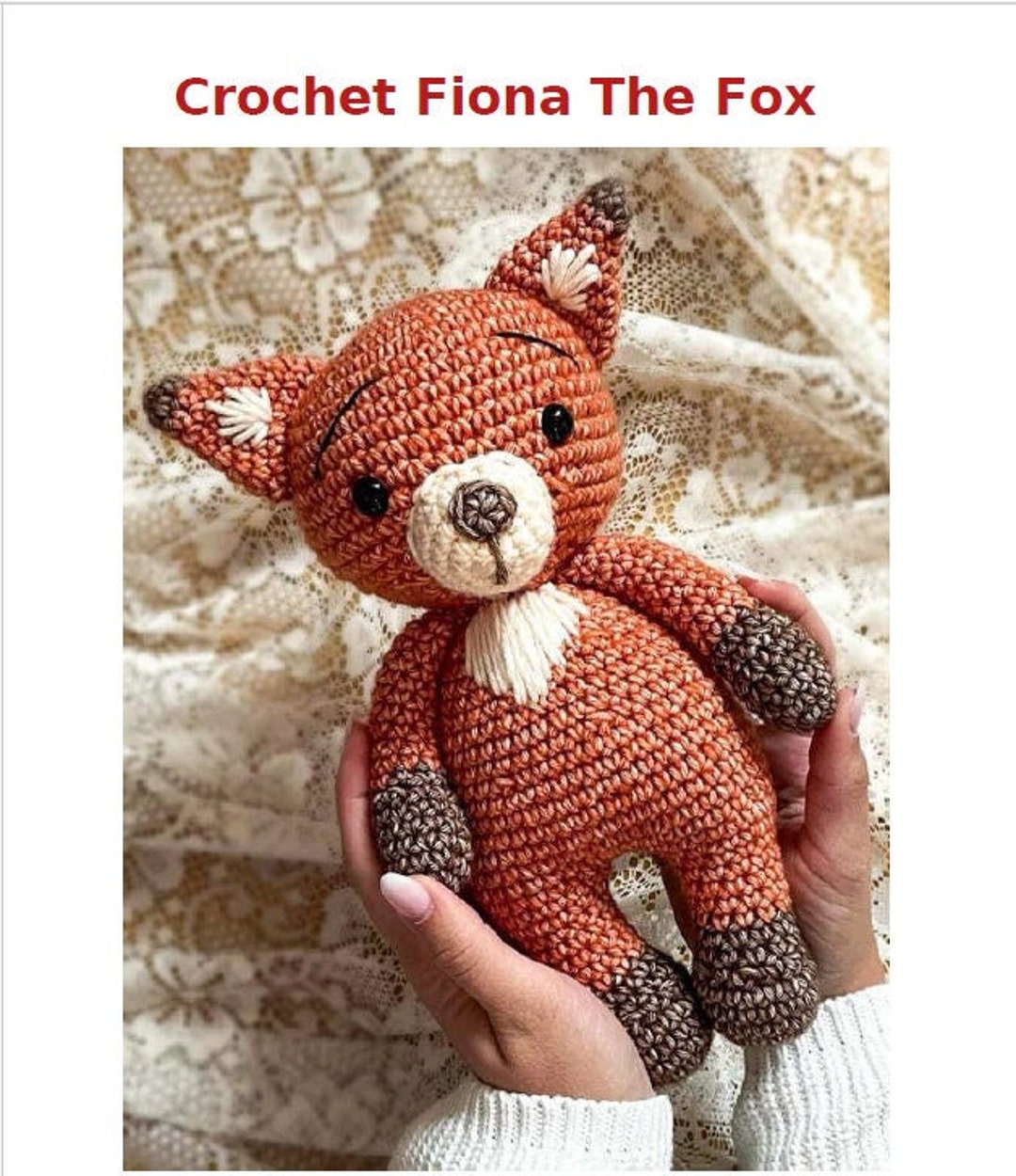Crochet Pattern for Fiona the Fox - DIY Amigurumi Project - Etsy