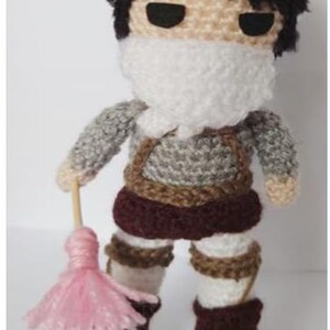 Cleaning Levi Amigurumi Pattern Attack on Titan Crochet Pattern - Etsy