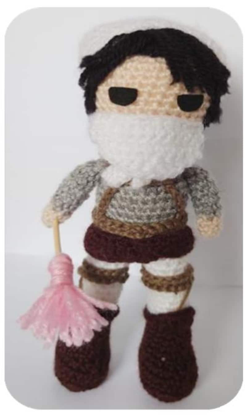 Cleaning Levi Amigurumi Pattern Attack on Titan Crochet Pattern - Etsy