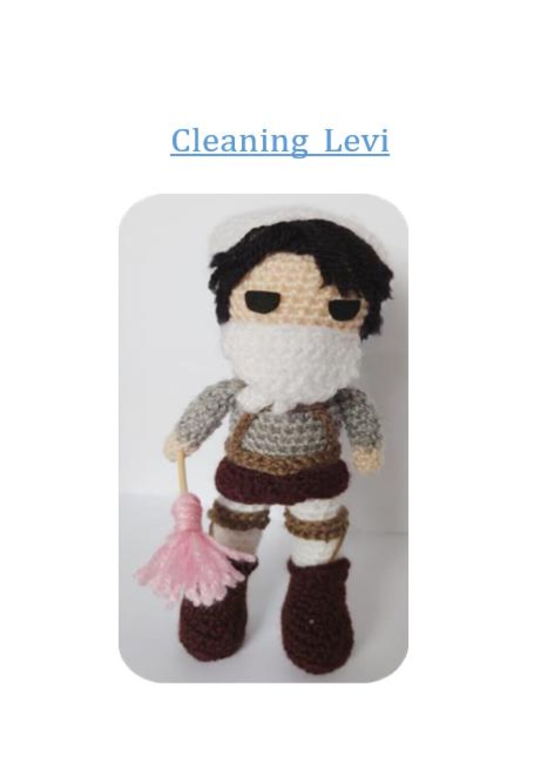 Cleaning Levi Amigurumi Pattern Attack on Titan Crochet Pattern - Etsy