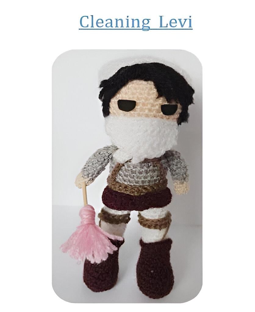 Cleaning Levi Amigurumi Pattern - Attack on Titan Crochet Pattern - Etsy