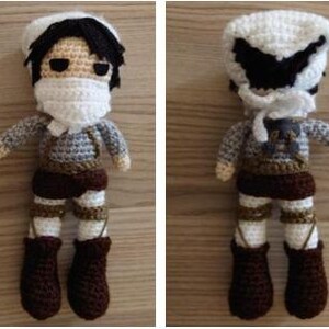 Cleaning Levi Amigurumi Pattern Attack on Titan Crochet Pattern - Etsy