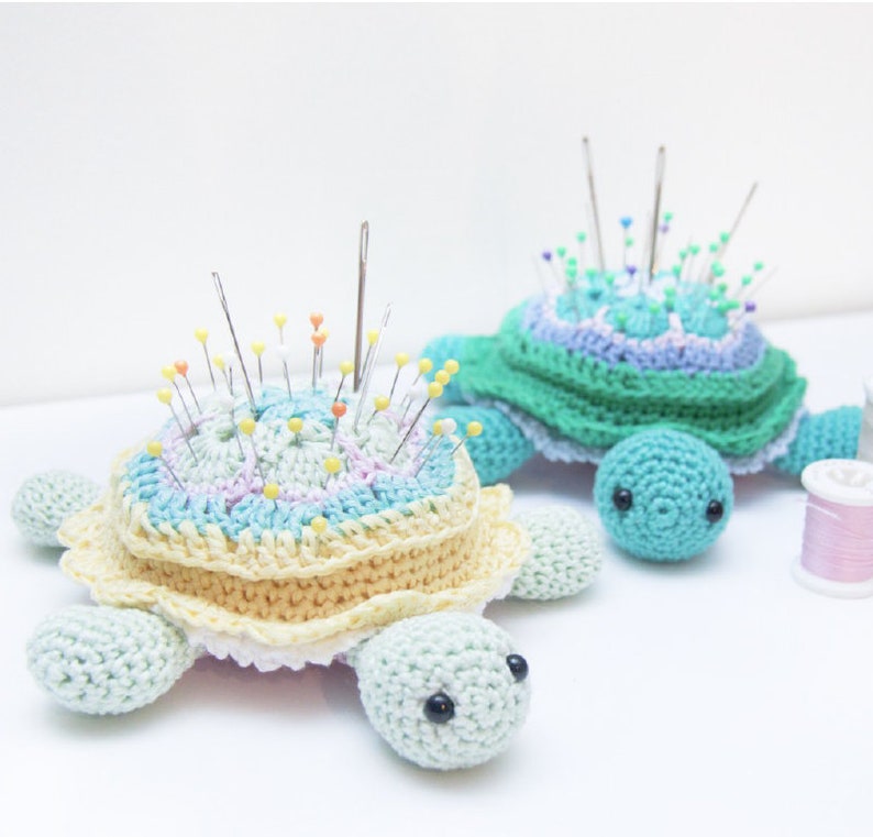 African Flower Turtle Pincushion: Whimsical Crochet Pattern for ...