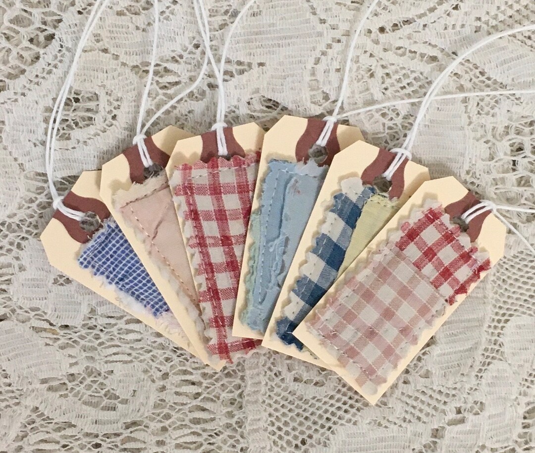 Shabby Gift Tags, Scrappy Quilt Tags, Vintage Textile Tags, Organizing ...