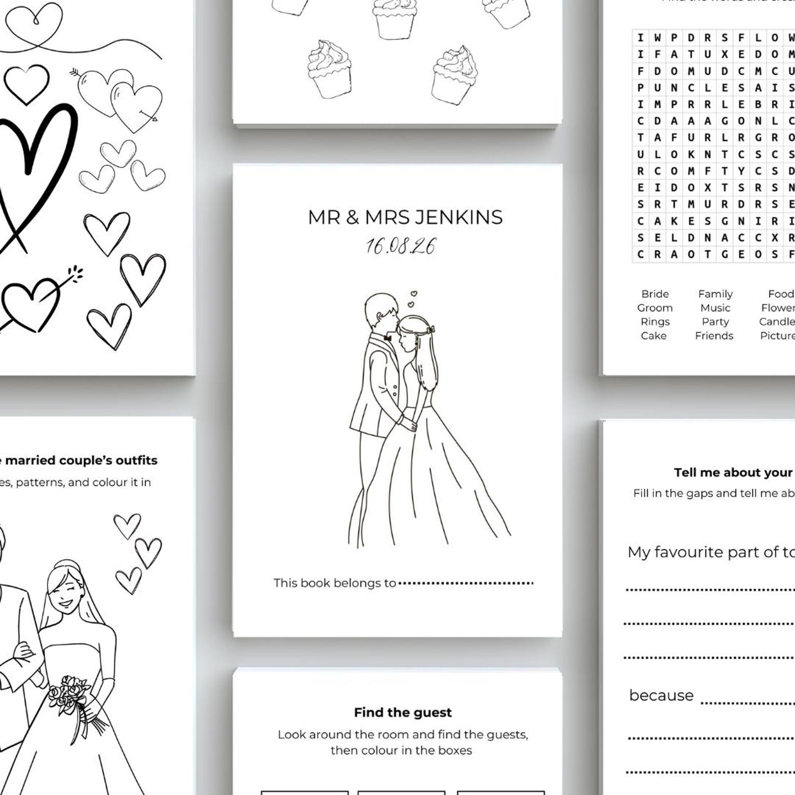 Kids Wedding Activity Books, A5 Wedding Activity Book, Wedding ...