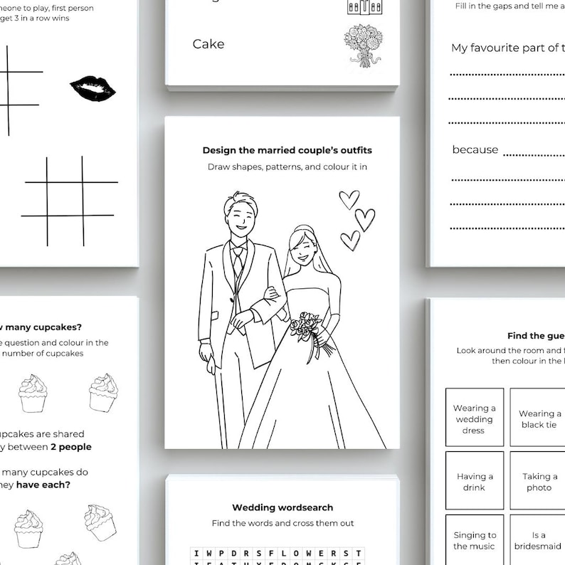 Kids Wedding Activity Book, A4 Printable Games (digital Download) - Etsy