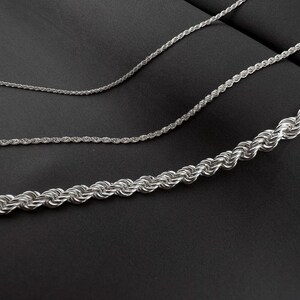 Rope Silver Chain, 925 Sterling Silver, Women's Minimalist Necklace ...