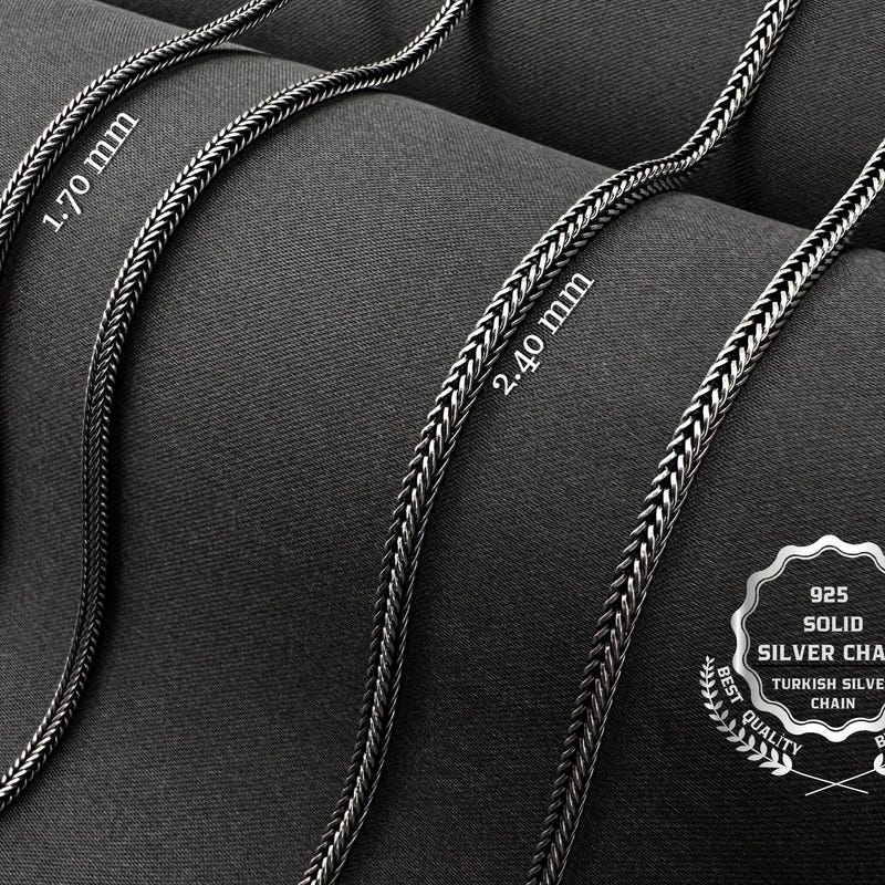 Foxtail Silver Chain Man - Etsy UK