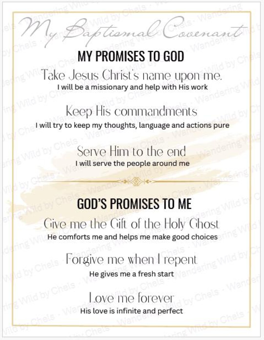 Baptismal Covenant - LDS - Etsy