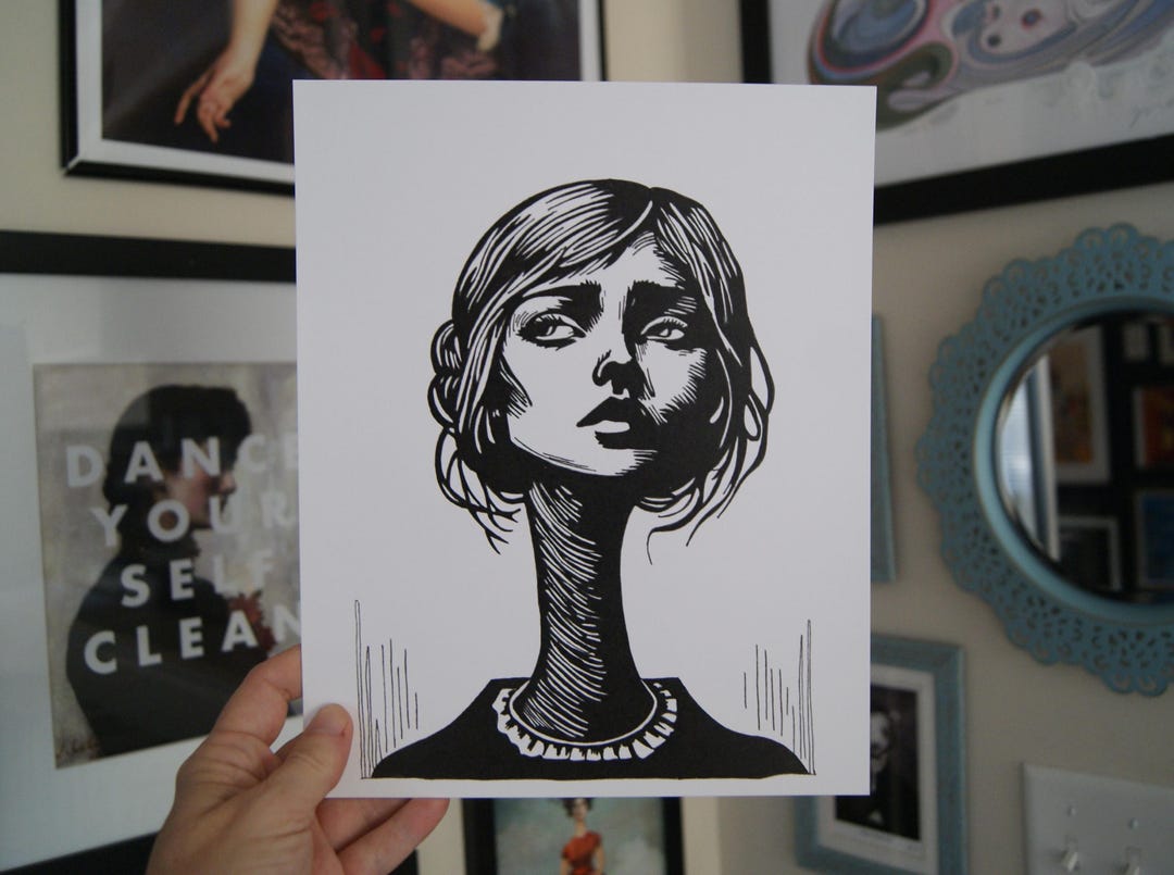 Long Neck Illustration Art Print 1 - Etsy