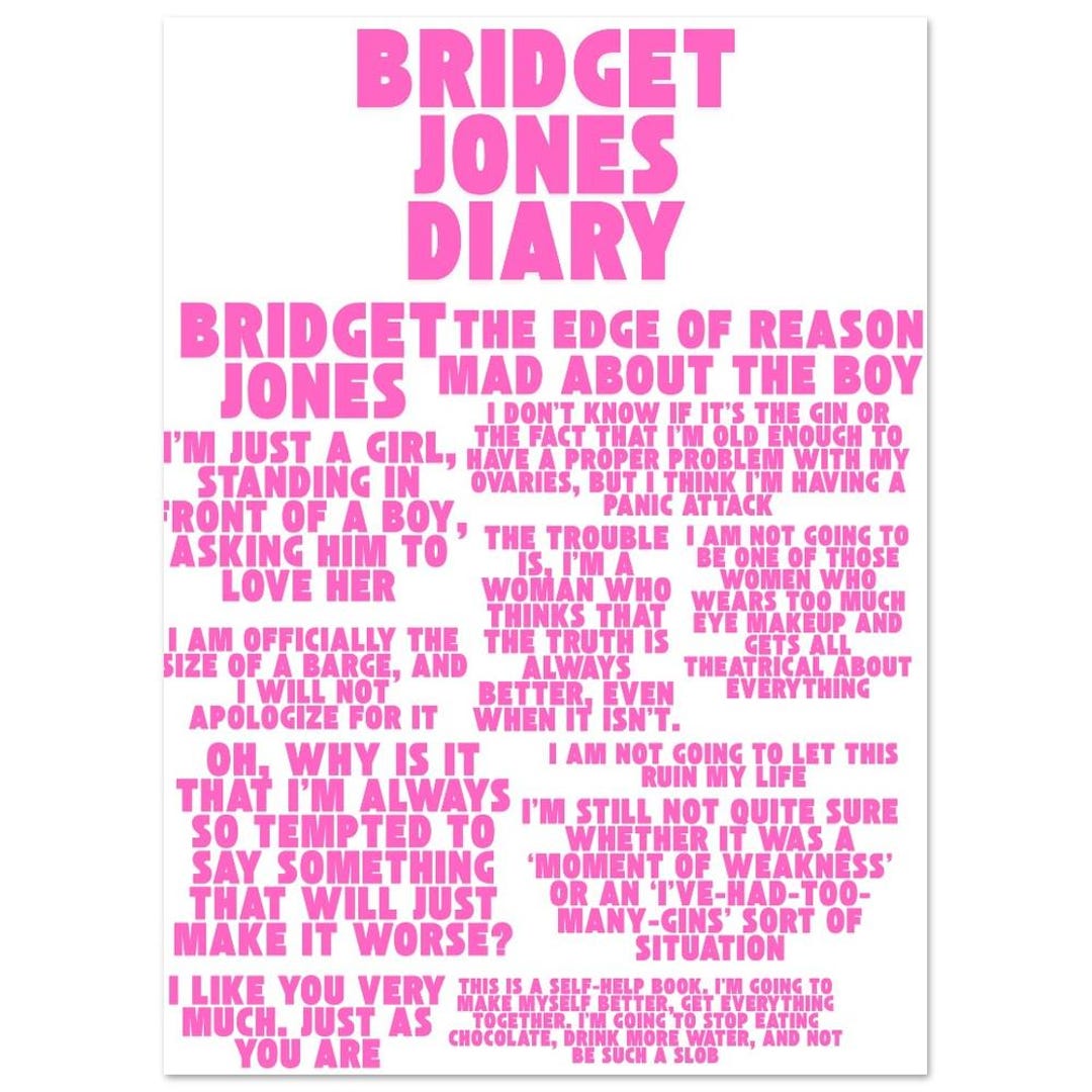 Bridget Jones Poster – Iconic and Hilarious Wall Art for Fans - Etsy