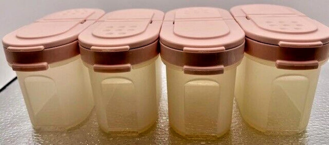 Vintage Tupperware Modular Spice Shakers # 1843 Strawberry Lids # 1844 ...