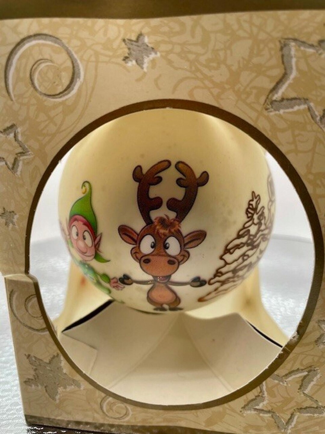 Krebs Christmas Elf and Reindeer Glass Ornament 2011 - Etsy