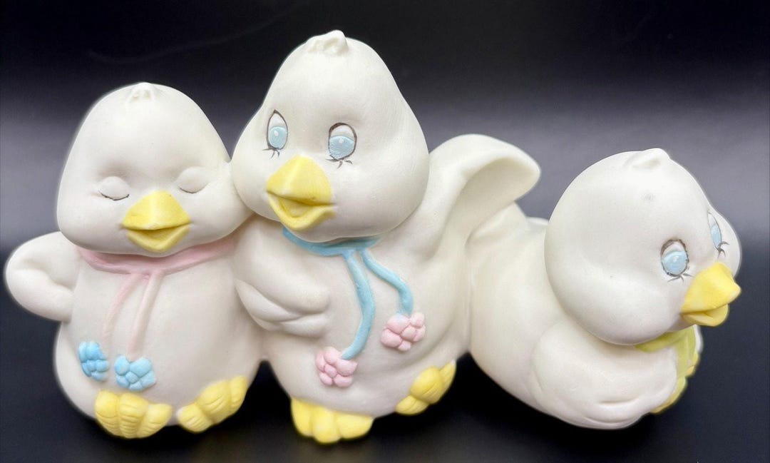 Vintage Ceramic Porcelain Chicks Baby Chicken Figurines Easter Spring ...