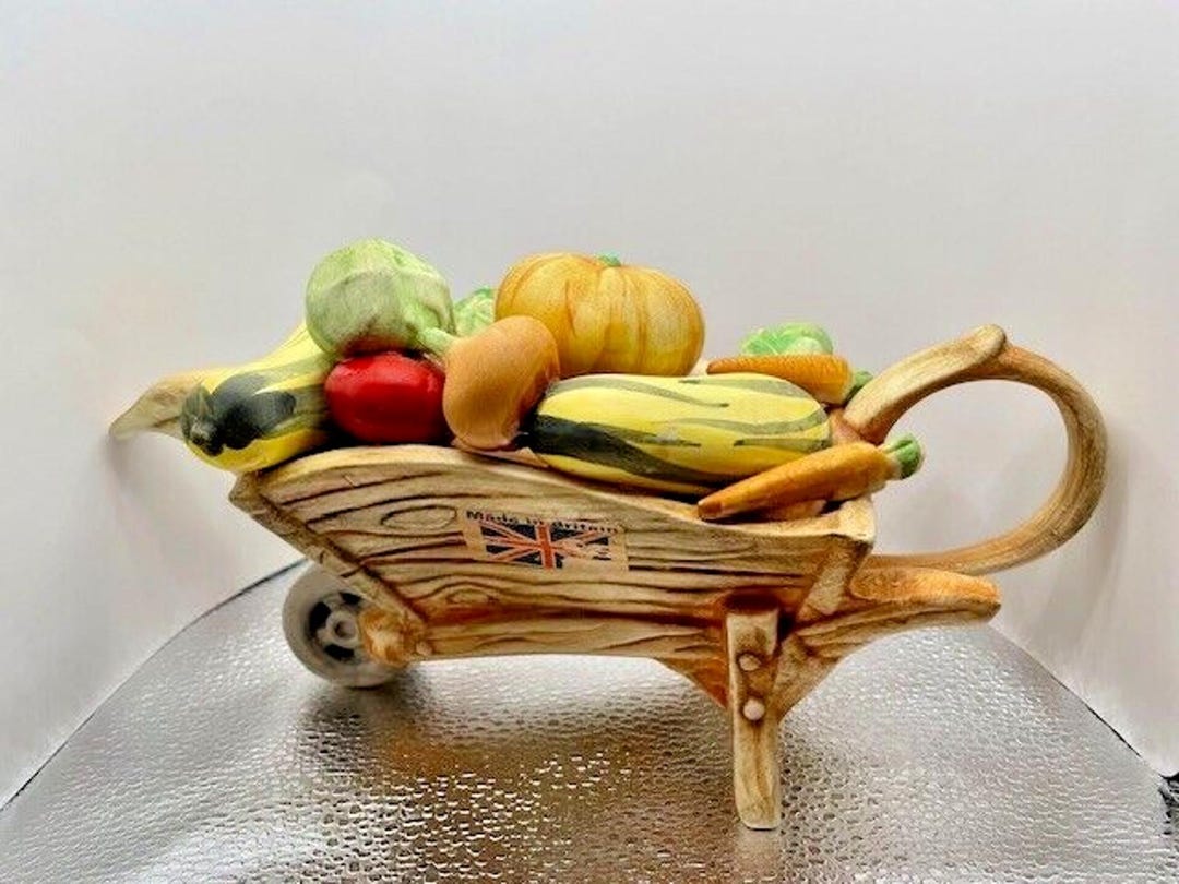 The Tea Pottery Vegetables Cart -handmade & Painted in ENGLAND - Etsy