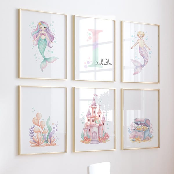 Custom Mermaid Print Set - Etsy