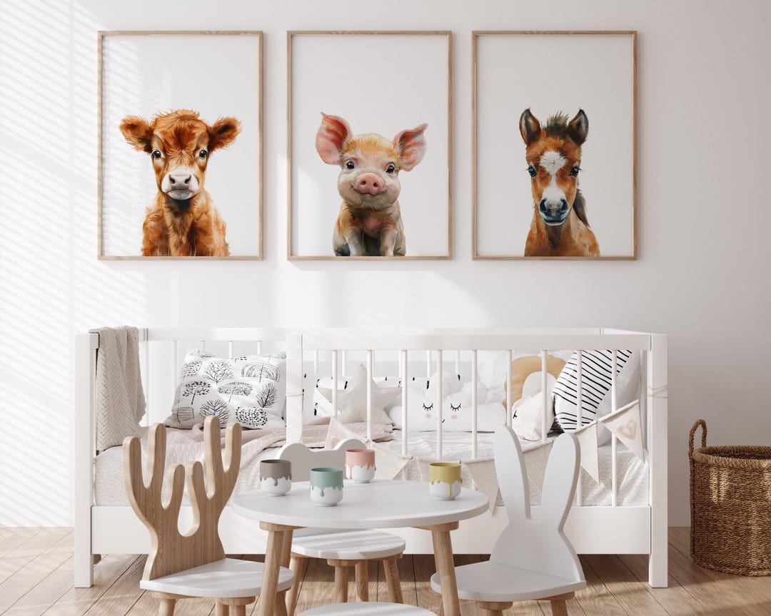 Farm Animals Prints| Nursery Baby Room Decor| Farm Nursery Decor| Farm ...