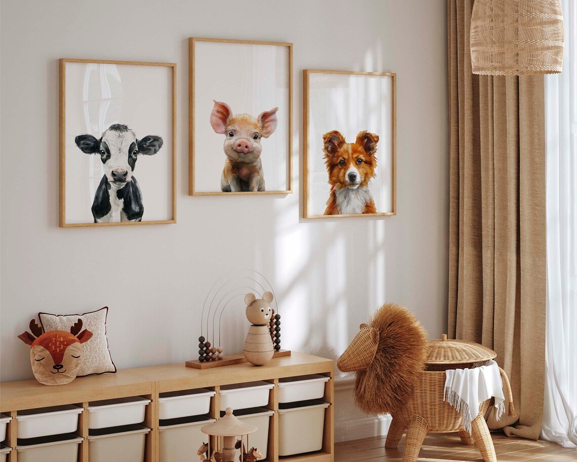 Farm Nursery Print Set of 3 Prints Farm Prints Animal Farm Prints ...