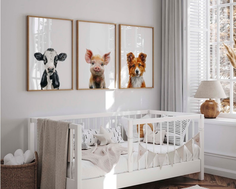 Farm Nursery Print| Set of 3 Prints| Farm Prints| Animal Farm Prints ...