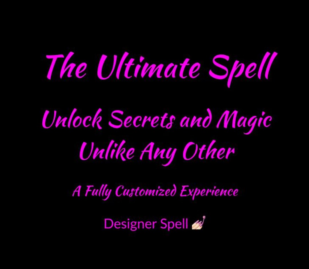 The Spell Unlock the Most Powerful Magical Experience - Etsy