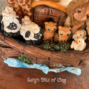 NOAH'S ARK Original One of a Kind Sculpture Handmade by Polymer Clay ...
