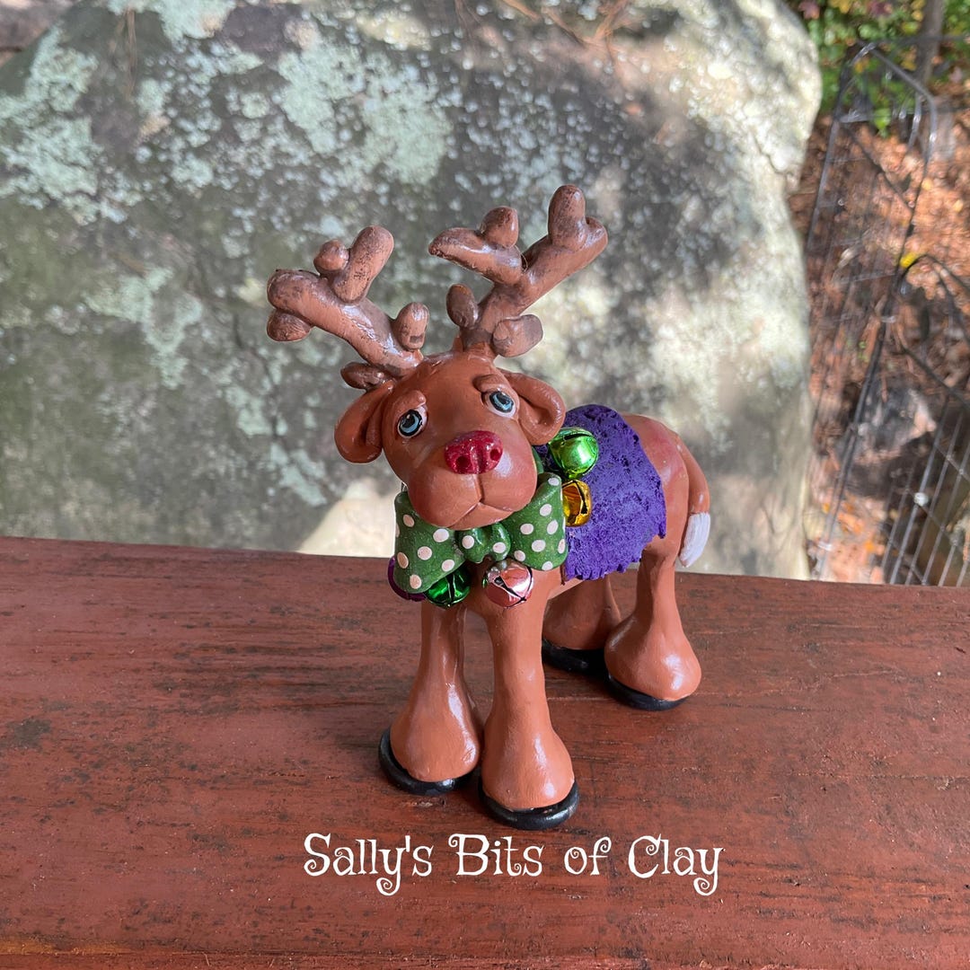One of a Kind RUDOLPH the Red Nose Reindeer Sculpture Original Unique ...
