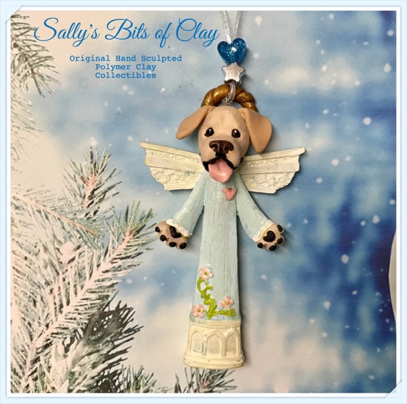 Yellow Labrador Retriever Lab Angel Dog Christmas Ornament | Etsy