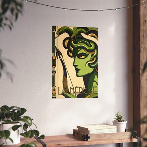 Medusa Art Deco Greek Mythology Poster, Greek Mythology Art, Latin ...