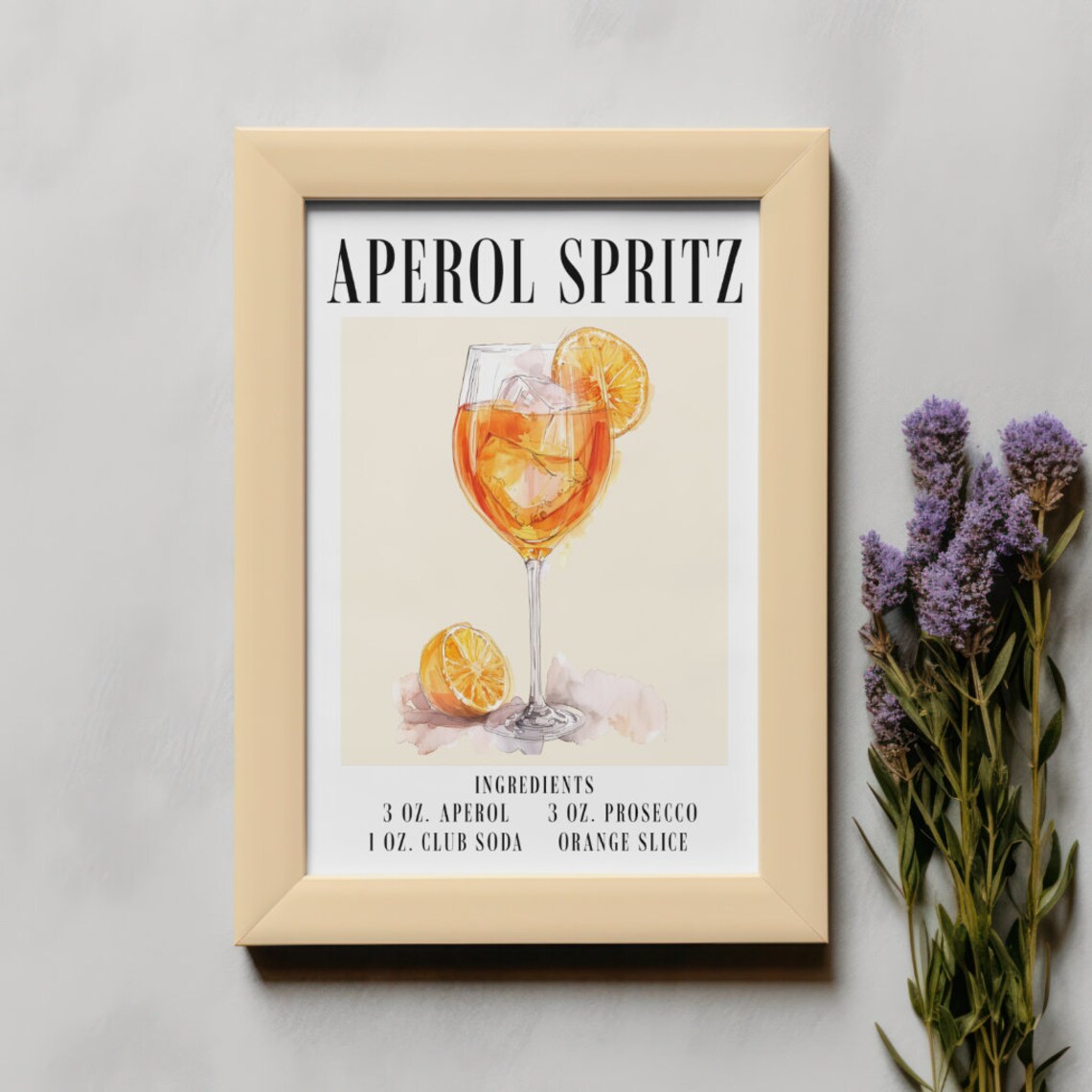 Aperol Spritz Art Print, Bar Wall Decor Cocktail Poster, Trendy Wall ...