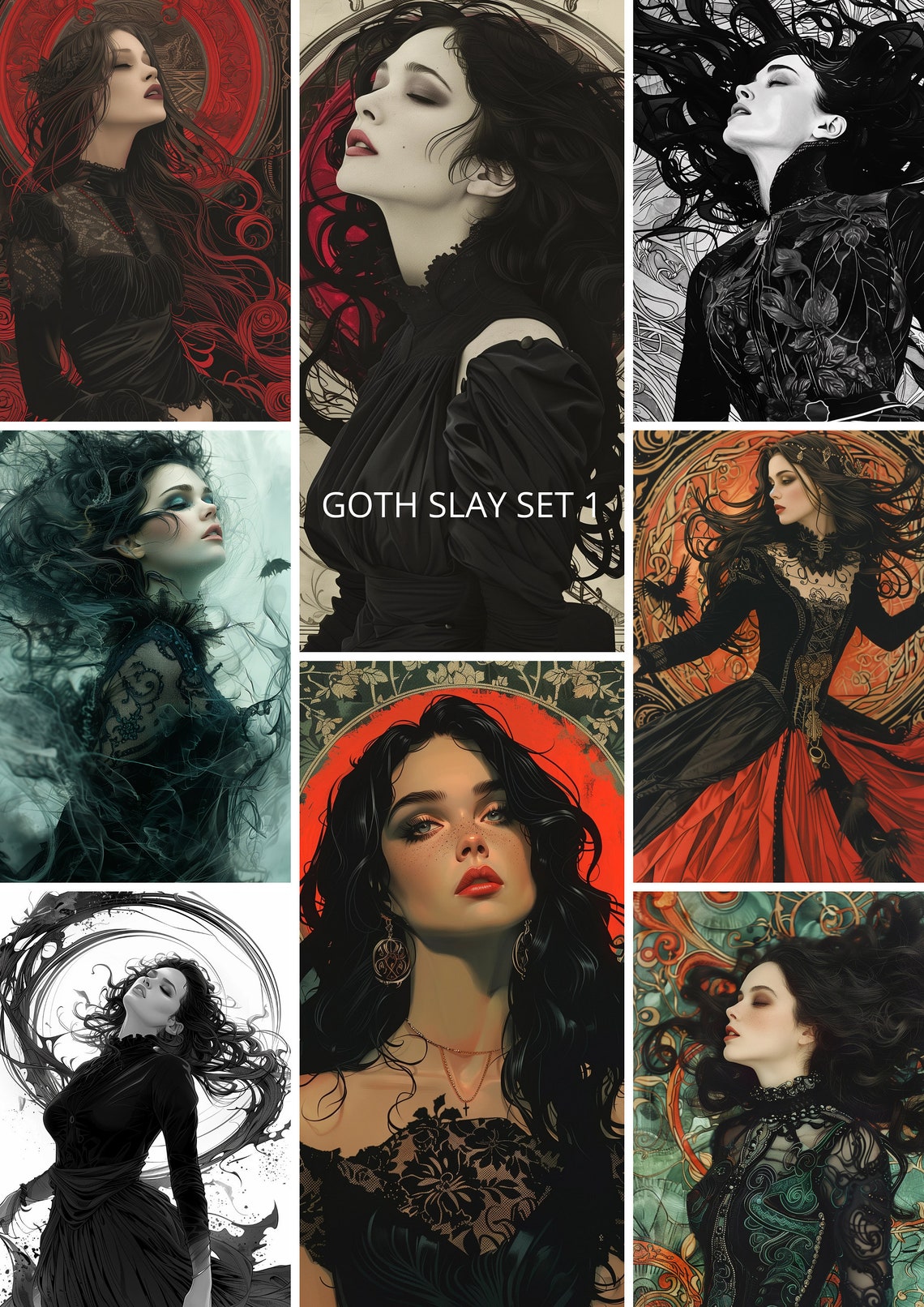 Goth Slay (set 1): A Collection of Gothic Portraiture - Etsy