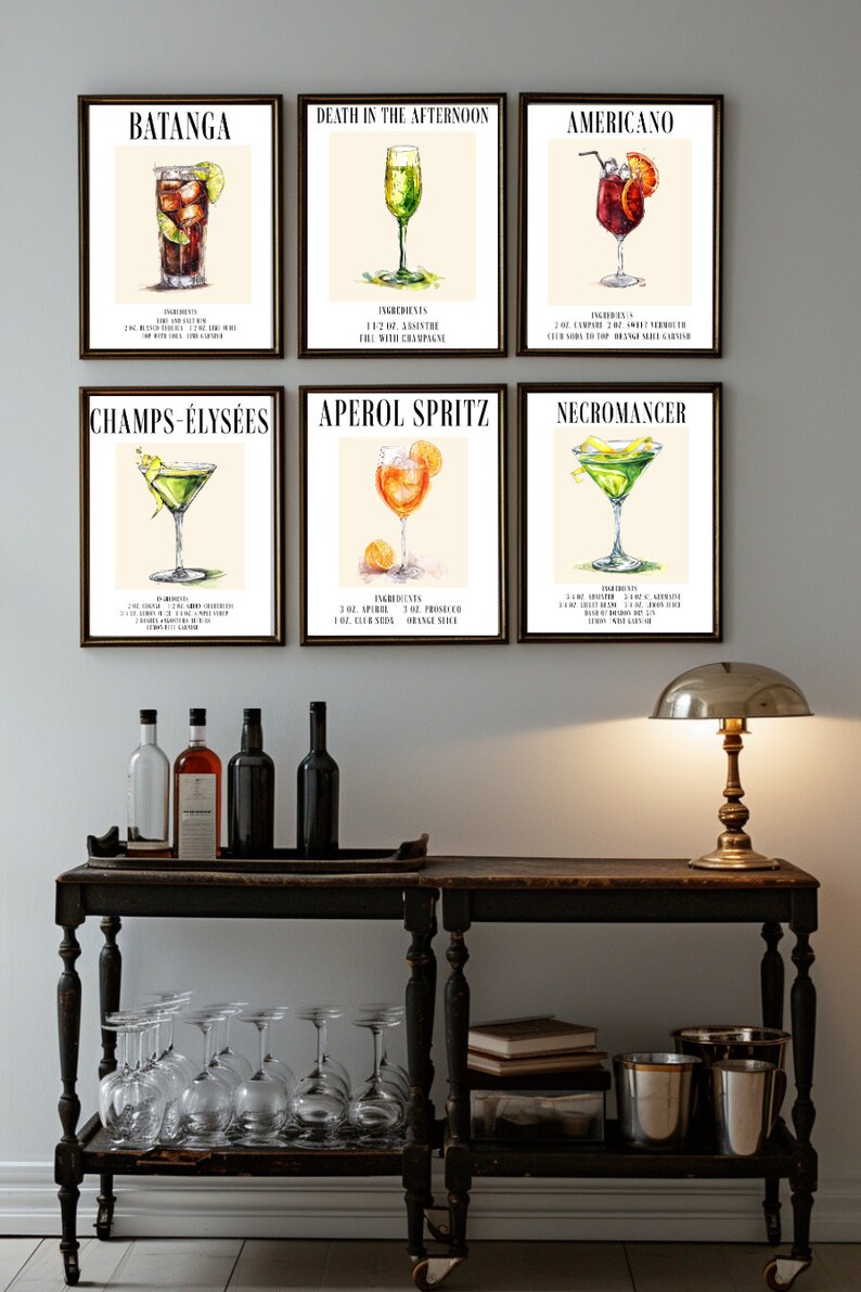 Aperol Spritz Art Print, Bar Wall Decor Cocktail Poster, Trendy Wall ...