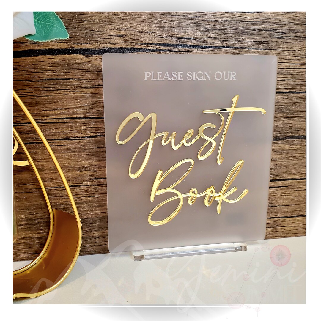 Guestbook Table Sign, 3D Acrylic Wedding Sign, Wedding Tabletop Sign ...