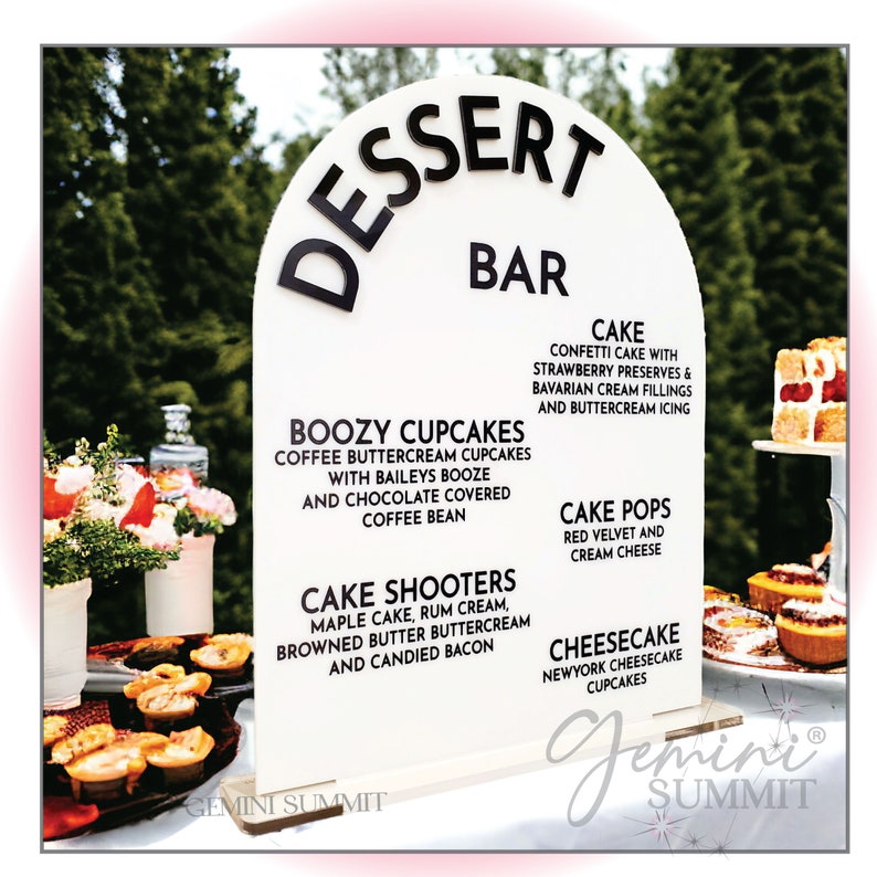 Minimalist Bar Menu, Dessert Table Sign, Custom Modern Signage, Large ...