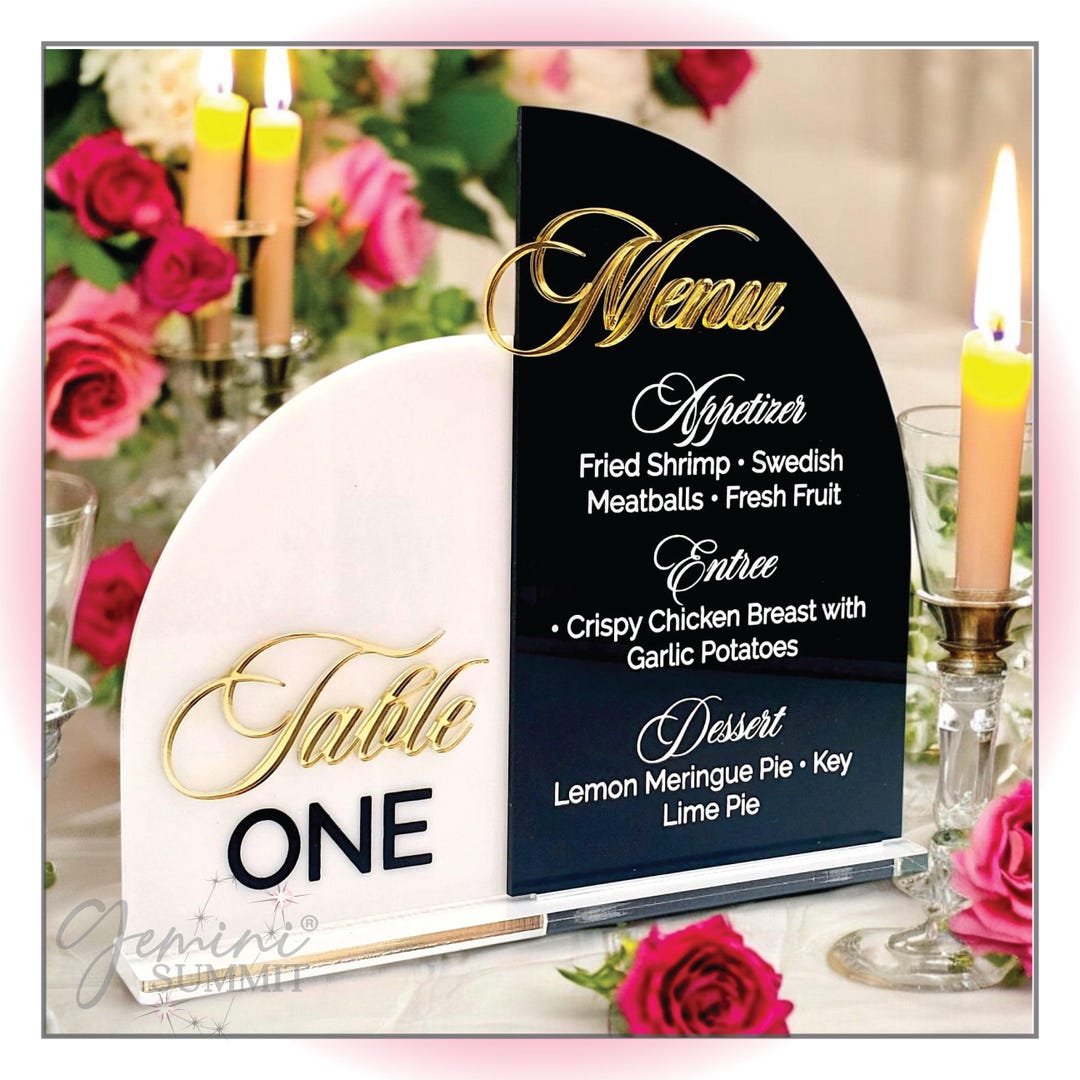 Arch Menu and Table Number Combo, Luxury Party Menu for Weddings, Baby ...