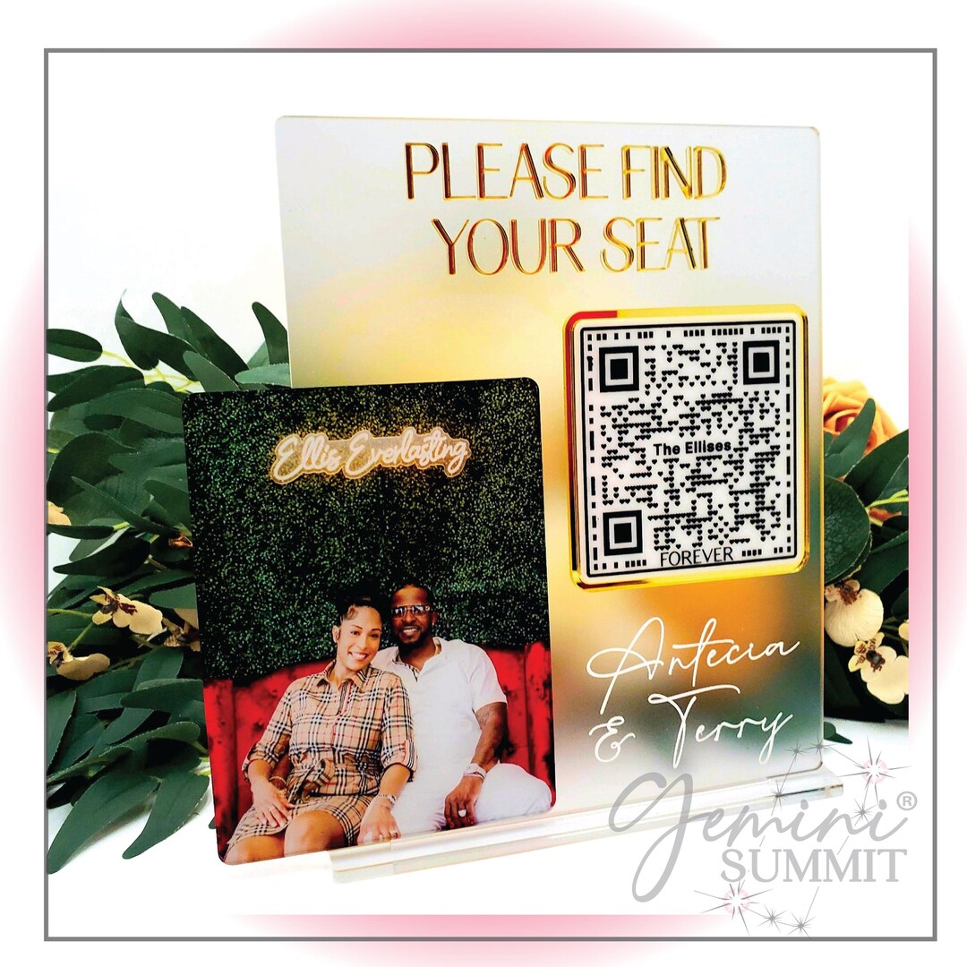 QR Code Wedding Seating Chart, Acrylic QR Code Table Sign, Find Your ...