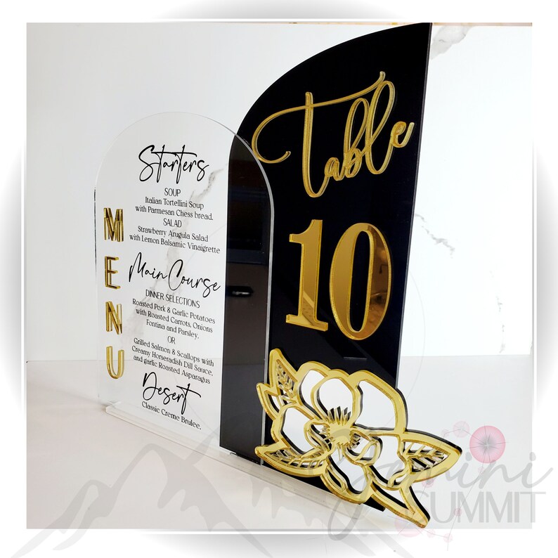 Acrylic Custom Dinner Menu and Table Number Set. Custom Menus - Etsy
