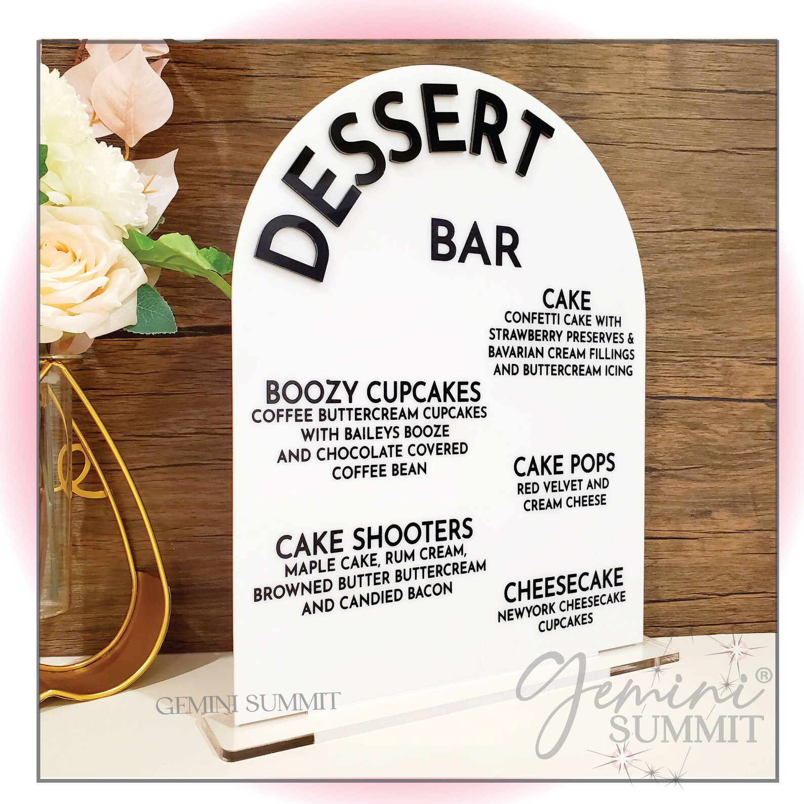 Minimalist Bar Menu, Dessert Table Sign, Custom Modern Signage, Large ...
