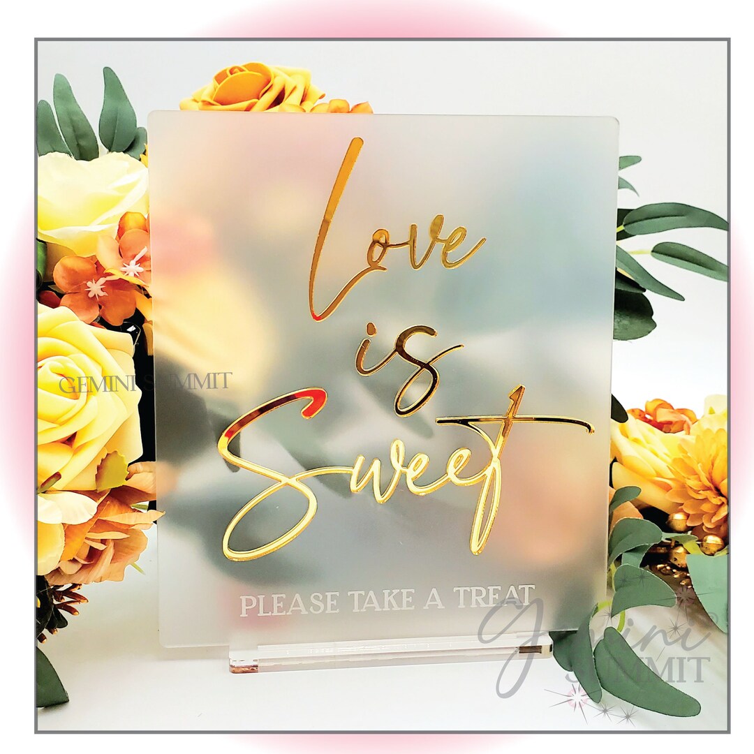 Love is Sweet Table Sign, Sweets & Treats Decor, Wedding Table Sign ...
